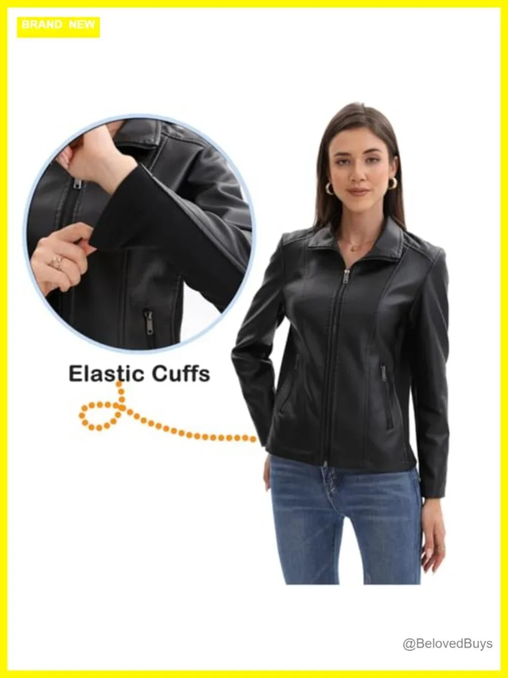 Jackets & Coats | Faux Leather Motorcycle Jacket Zip Up Quilted Going ...